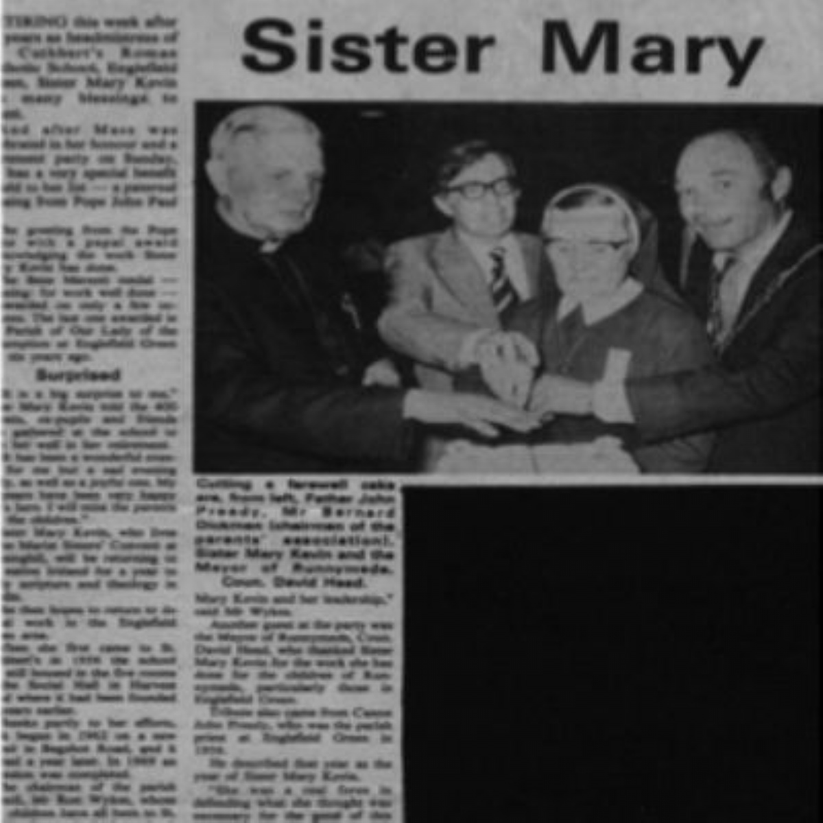 St Cuthbert's Catholic Primary School - 1979: Sister Mary Kevin's ...